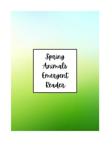 SPRING ANIMALS Emergent Reader and Tracing Worksheet | DOLLAR DEALS