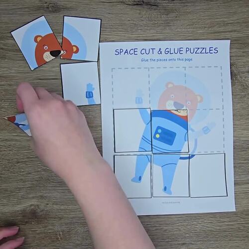 Space Cut and Glue Puzzles by HH Fun and Learning | TPT