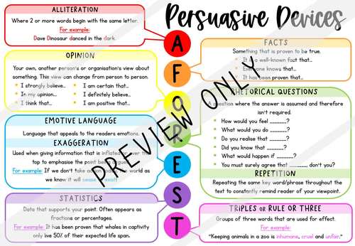 AFOREST Persuasive Devices Poster / Anchor Chart (Boho/Neutral, Rainbow ...