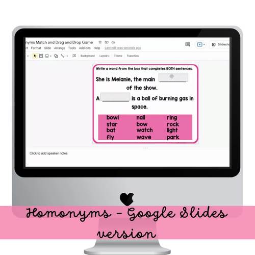 Multiple Meaning Words Homonyms Google Slides™ by The Viral Teacher