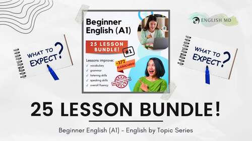 Beginner ESL Lesson Bundle for Teens & Adults (25 lessons) (A1) by ...
