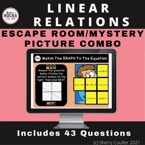 Linear Equations Escape Room | Slope, Y-Intercept, Graphs | Digital ...