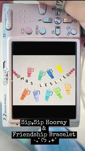 "Sip,Sip Hooray" Birthday Board Cup & Friendship Bracelet Classroom Decor