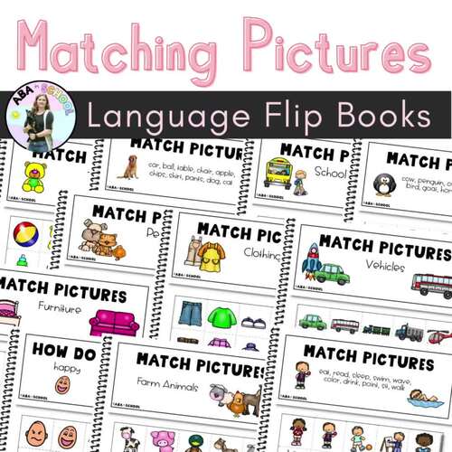 Matching Identical Pictures Flip Books | Speech Therapy or Special ...