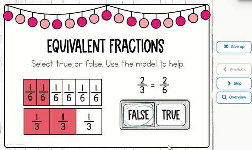 Equivalent Fractions and Compare Fractions Boom Cards - 4th Grade Math ...