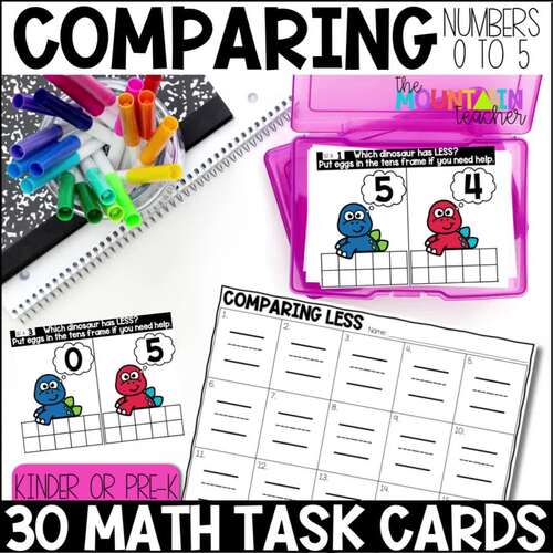 Comparing Numbers Less Than 0-5 Games - Kindergarten Math Centers ...