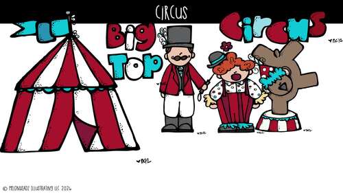 Circus clip art, Big Top, ringmaster, clown COMBO PACK by Melonheadz ...