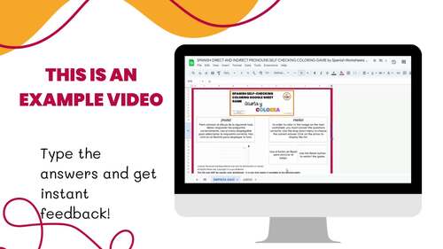 SPANISH DEMONSTRATIVE ADJECTIVES ACTIVITY - GOOGLE SHEETS GRAMMAR REVIEW