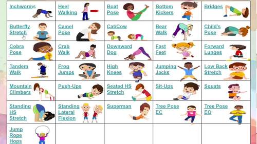 Wonderland Fitness Bingo BUNDLE (30 Cards & Exercise Video Demonstrations)