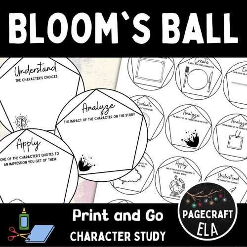 Bloom Balls Character Study for Any Novel or Story | Bloom's Taxonomy ...