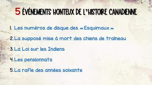 Canadian History Power Point vol. 1 | les autochtones by Franco Resources
