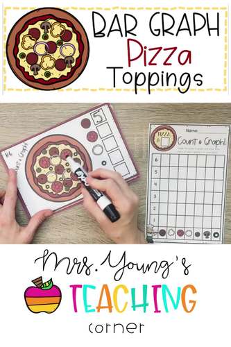 Kindergaten Math Centers: Bar Graph Pizza Toppings by Play Discover Grow