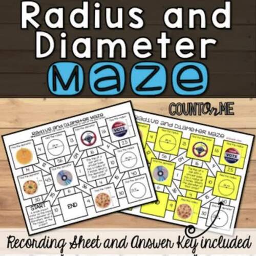 No Prep Radius and Diameter Maze by Thriving Teacher Inc | TPT