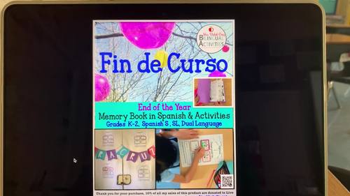 End of the Year Spanish Memory Book and Writing Activities K-2