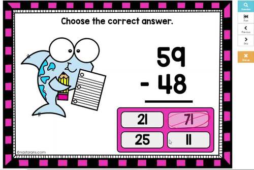 Boom Cards Double Digit Subtraction Distance Learning by Nastaran