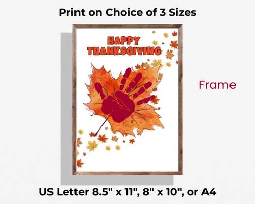 Thanksgiving Handprint Art, Fall Handprint Craft, Family Handprint Art