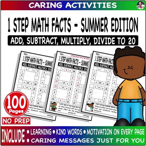 One-Step Add, Subtract, Multiply, Divide to 20 Now Math Track - Summer ...
