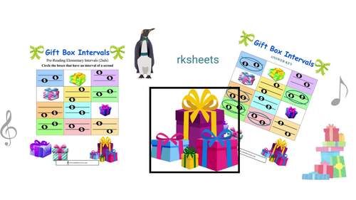 Gift Box Intervals (Pre-reading 2nds) by Piano Discoveries | TPT
