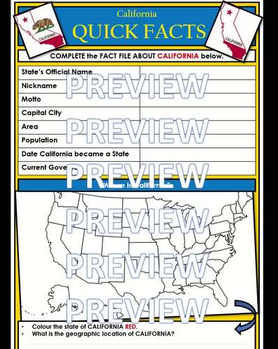 CALIFORNIA - Webquest / Research project - No Prep by Mr Smith's Stuff