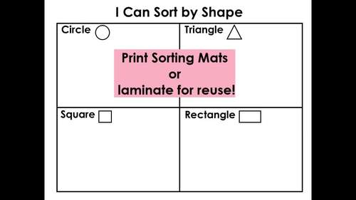 Category Sorting - Colors Shapes Size Animals - Sorting Mats by ...