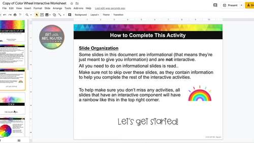 Elements of Art Interactive Google Slide Worksheets for Distance ...