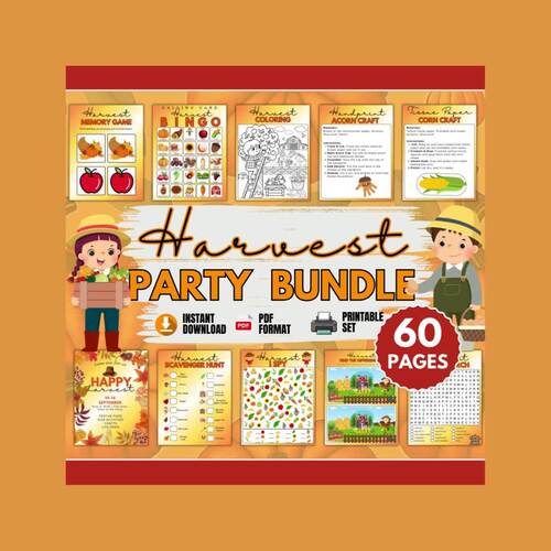 Harvest Party Games Theme Bundle for Kids by Little Hands Learning Co