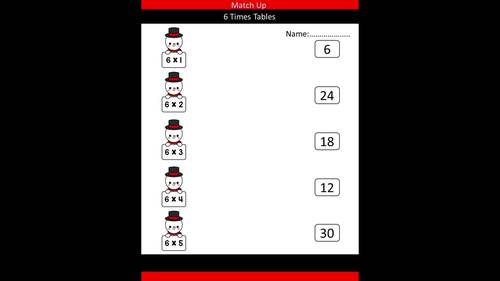 Christmas Snowman Multiplication 2-10 by Schavana Jamuna | TPT