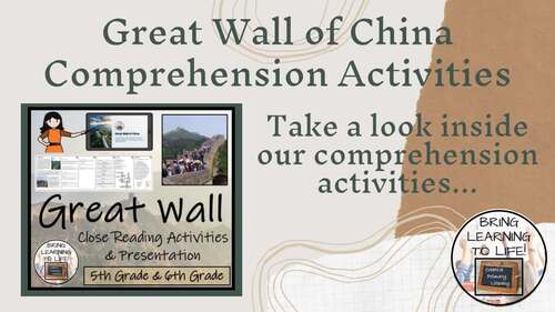 Great Wall of China Close Reading Passage Comprehension Activities 5th ...