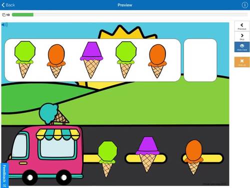Summer Patterns Ice Cream Shapes BOOM Cards™️ Digital Distance Learning
