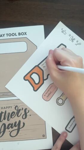 Father's Day Tool Box with special message for Dad Paper craft for kids ...