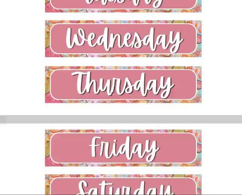 Retro Floral Pocket Chart Calendar- Over 100 Pieces by Elementary Utensils