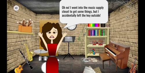Interactive Music Escape Room for Google Slides- Bass Clef Notes