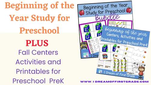 Beginning Of The Year Study for Preschool & Fall Centers, Activities ...