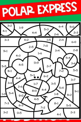 Polar Express Christmas Color by Number Code Addition to 10 Coloring Pages