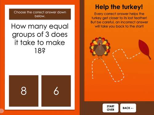Thanksgiving Division Math Game for PowerPoint ™ by 3rd Grade Engaged