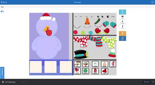 Build a Snowman | Boom Cards | Speech Therapy | Core Words | Early Language