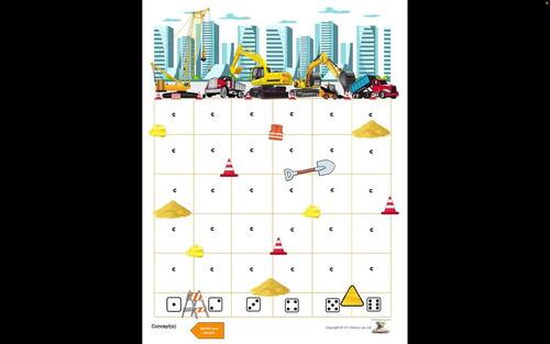 Editable Phonics Game Template | Roll and Read | Construction Theme