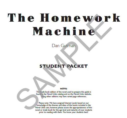 The Homework Machine Novel Units® Student Packet Novel Study | TPT