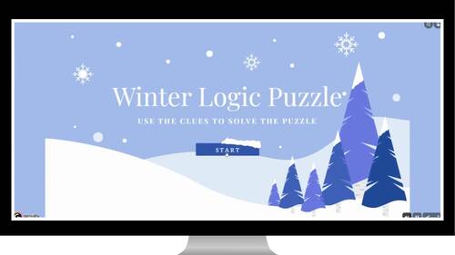 Winter Digital Logic Puzzle by Emily in Edtech | TPT