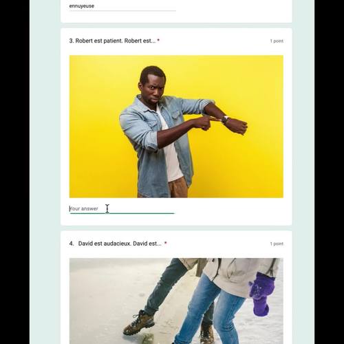 French Adjectives Placement of Adjectives Tests: Les adjectifs Print ...
