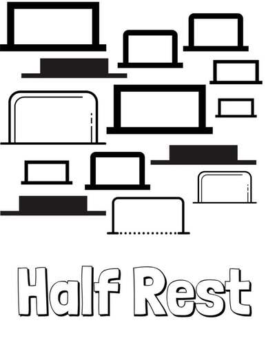 Quarter Rest, Half Rest Coloring Page by Ervins Music Room | TPT