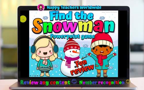 Winter game | Find the Snowman Powerpoint game for any lesson | TPT