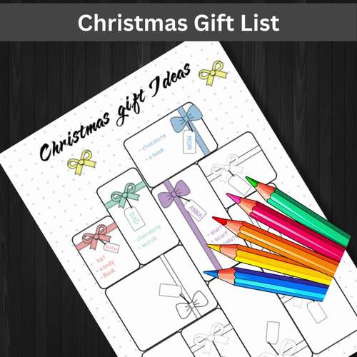 Christmas Gift Ideas Journal Page | Holiday Gift Tracker | Christmas ...