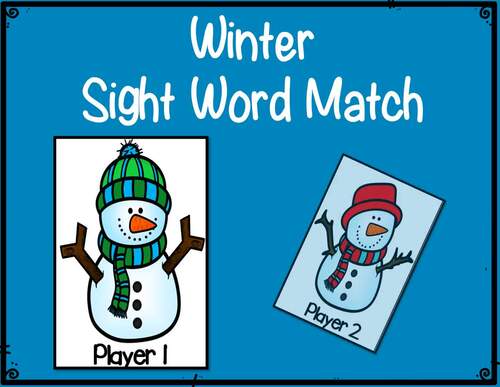 Winter Sight Word Match Game by The Teaching Scene by Maureen | TPT
