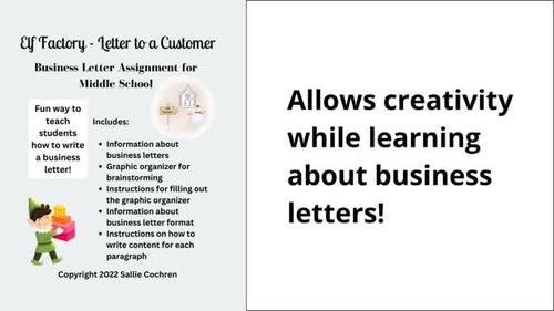 Elf Factory Letter to a Customer (Business Letter Assignment for Middle ...