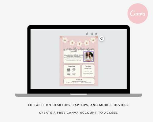 Meet the Teacher Editable Template, Daisies Floral Classroom Form