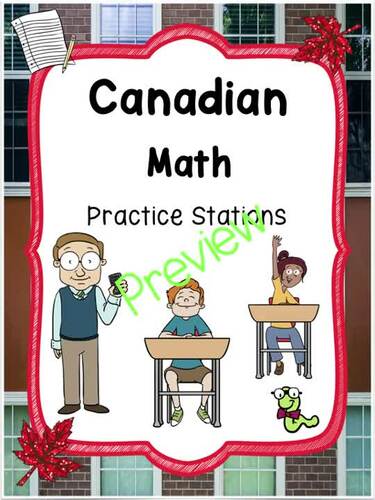 Canadian Math Practice Stations by Honey Bee Community Resources