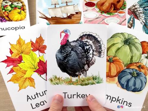 Thanksgiving Day Flashcards: Printable Flash Cards for Homeschool ...