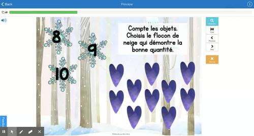 Distance Learning - French Boom Cards - Winter Counting to 20 Hiver