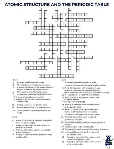 NGSS Chemistry Vocabulary Crosswords Physical Science Review Practice ...